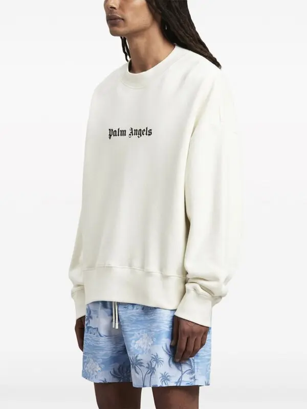 Palm Angels Logo-print Cotton Sweatshirt - White