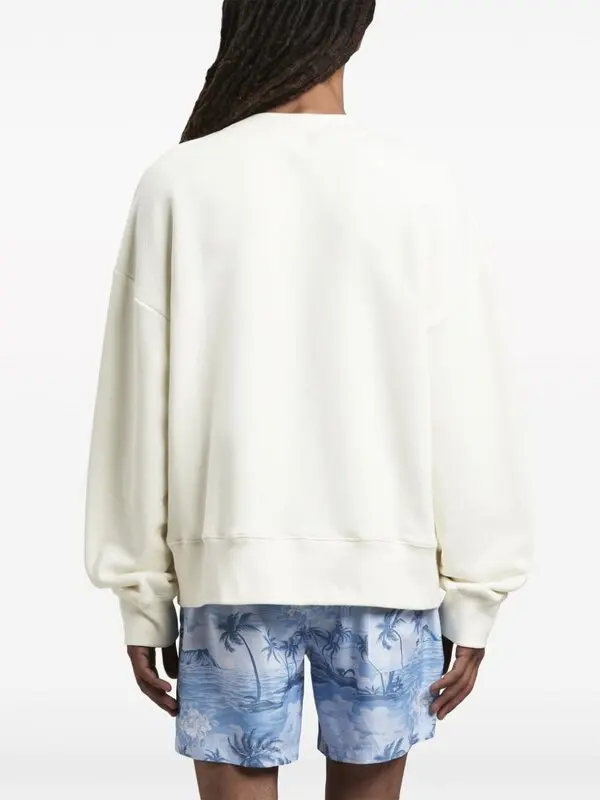 Palm Angels Logo-print Cotton Sweatshirt - White
