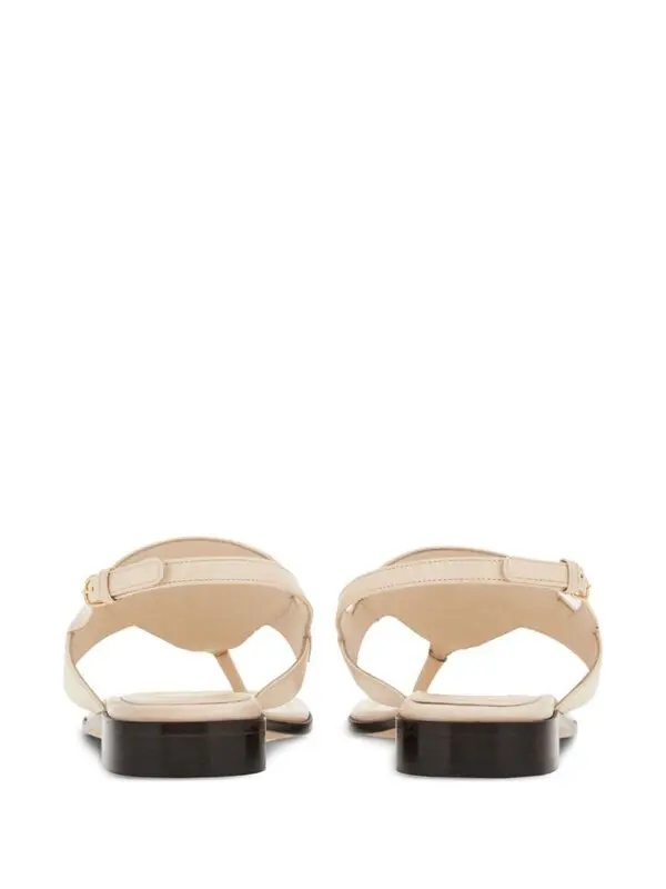 FERRAGAMO Gancini-buckle Leather Sandals - White