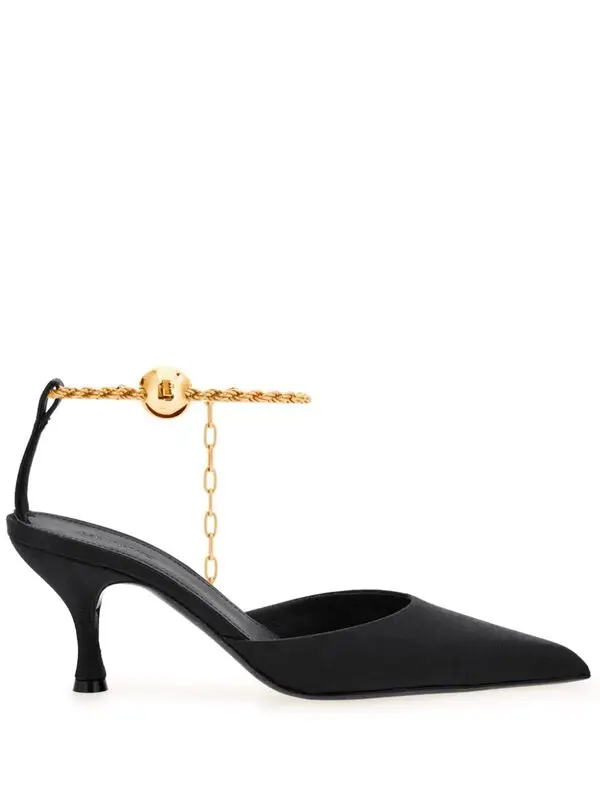 FERRAGAMO 70mm Cable-link Chain Pumps - Black