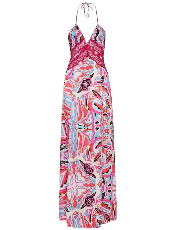 Philipp Plein Abstract-print Maxi Dress - Pink