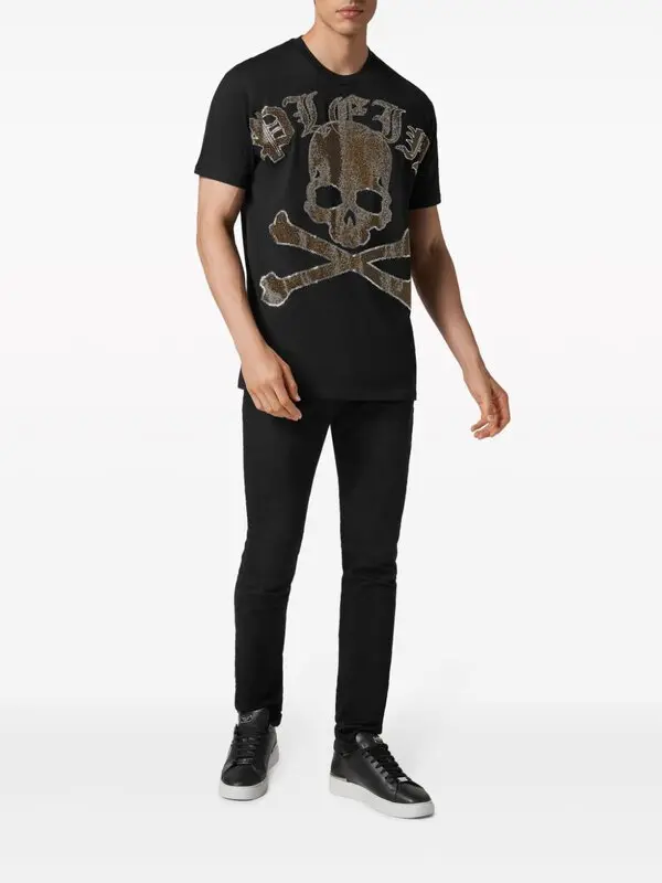 Philipp Plein Gothic Plein Strass Cotton T-shirt
