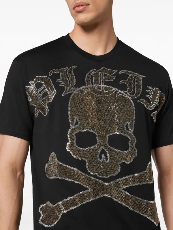 Philipp Plein Gothic Plein Strass Cotton T-shirt