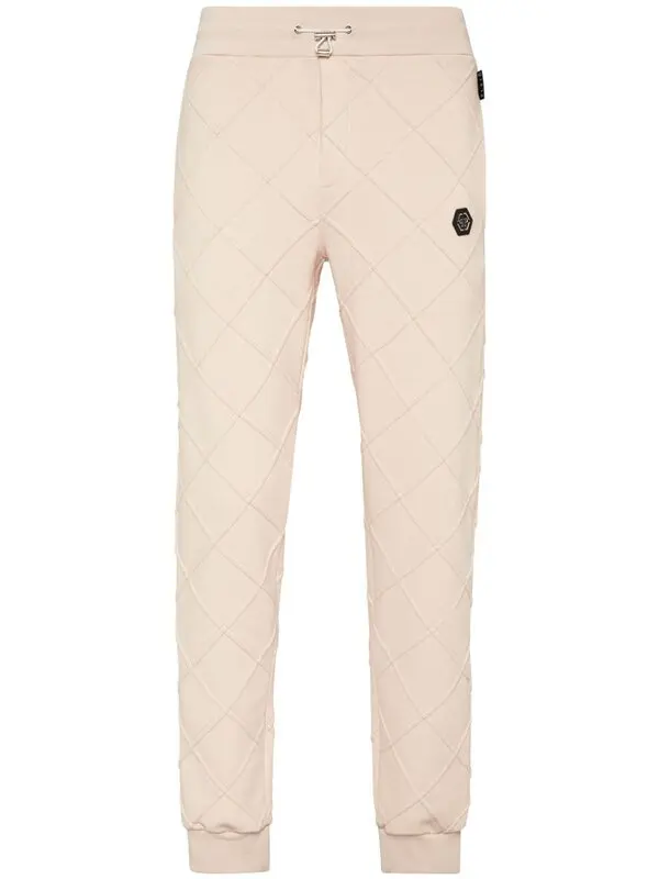 Philipp Plein Logo-appliqué Quilted Track Pants - Neutrals