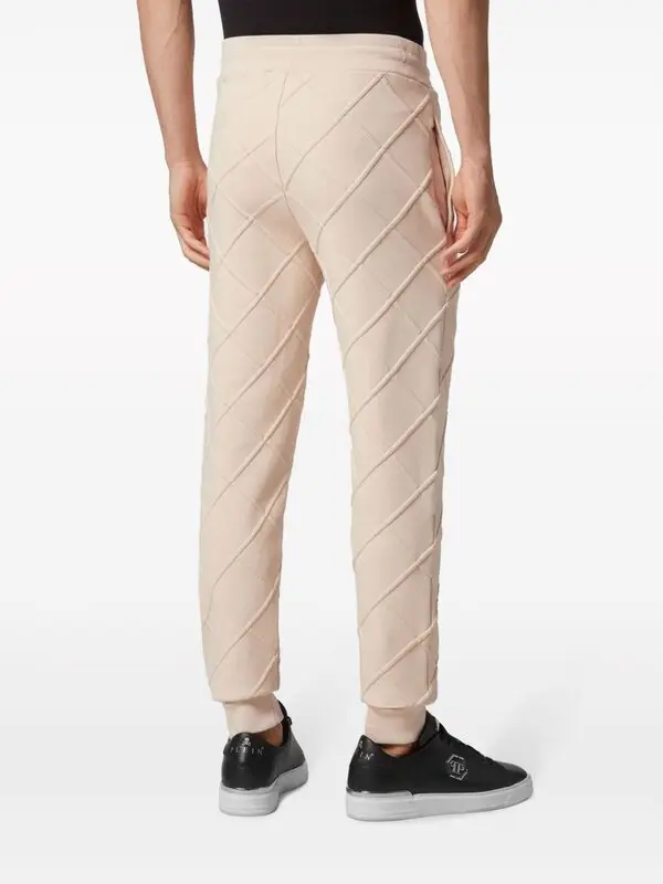 Philipp Plein Logo-appliqué Quilted Track Pants - Neutrals