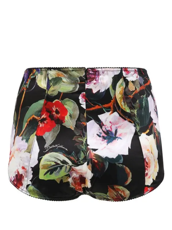 Dolce & Gabbana Floral-print Silk Blend Briefs