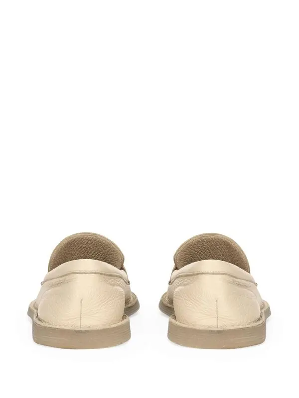 Dolce & Gabbana Logo-plaque Leather Loafers - Neutrals