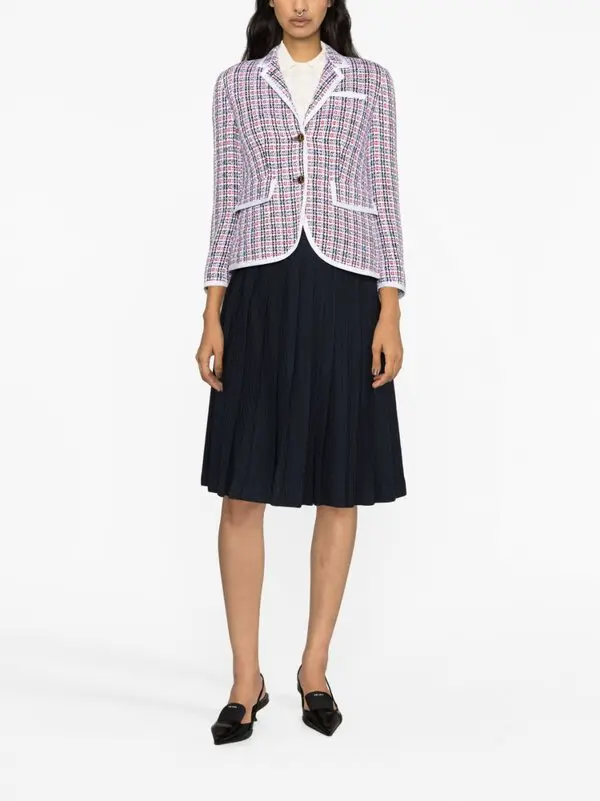 Thom Browne Check-pattern Tweed Jacket - White
