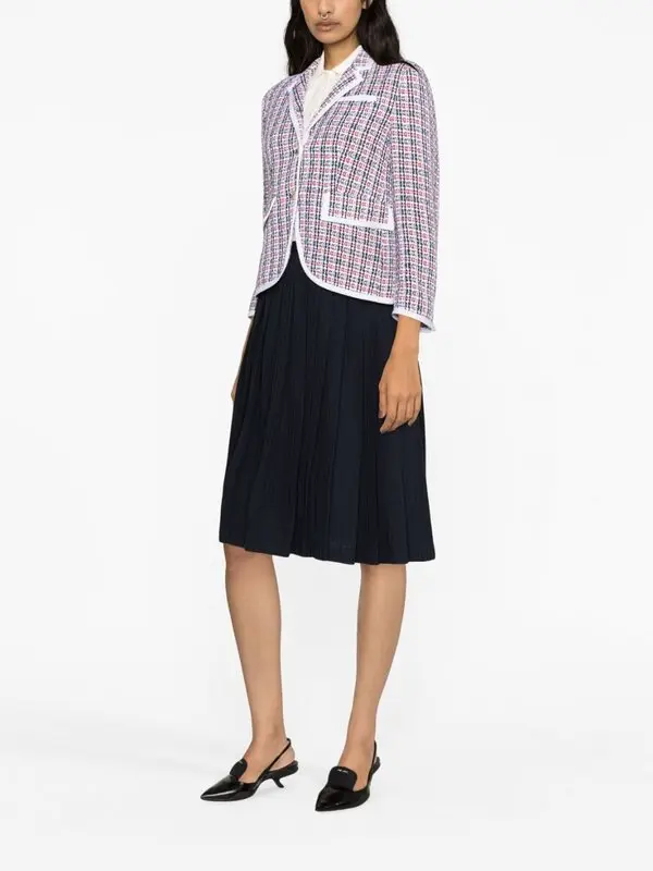 Thom Browne Check-pattern Tweed Jacket - White