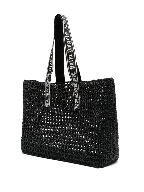 Palm Angels Logo-strap Raffia Tote Bag