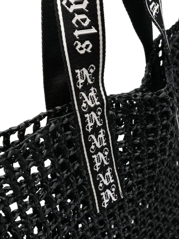 Palm Angels Logo-strap Raffia Tote Bag
