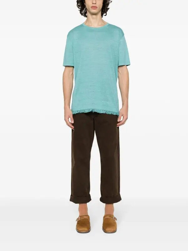 Alanui Fine-knit Linen T-shirt - Blue