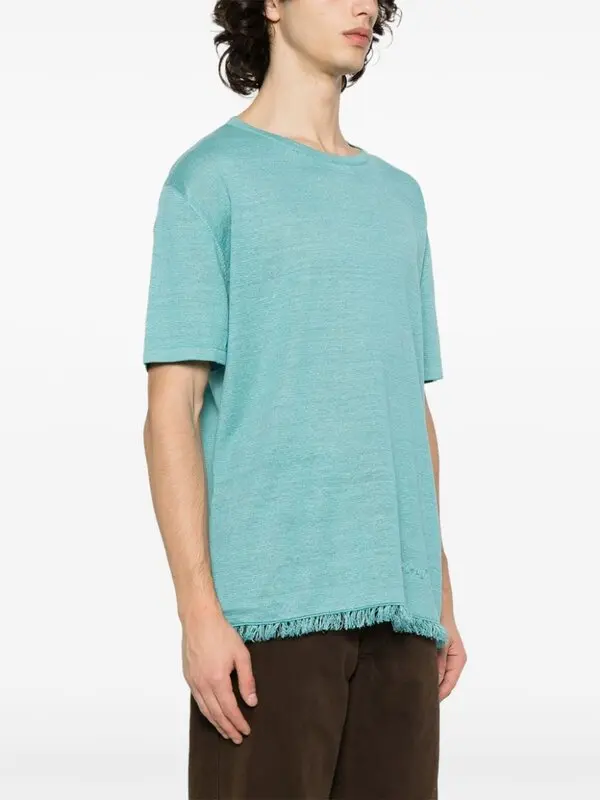 Alanui Fine-knit Linen T-shirt - Blue