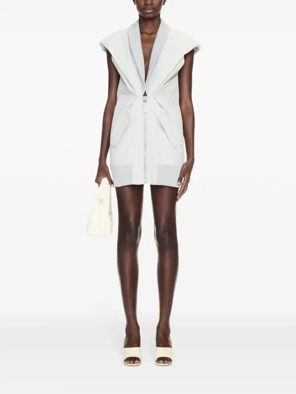 Off-White Sleeveless Padded Mini Dress
