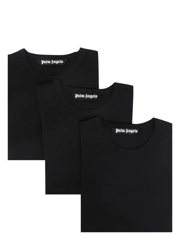 Palm Angels Round-neck Short-sleeve T-shirt - Black