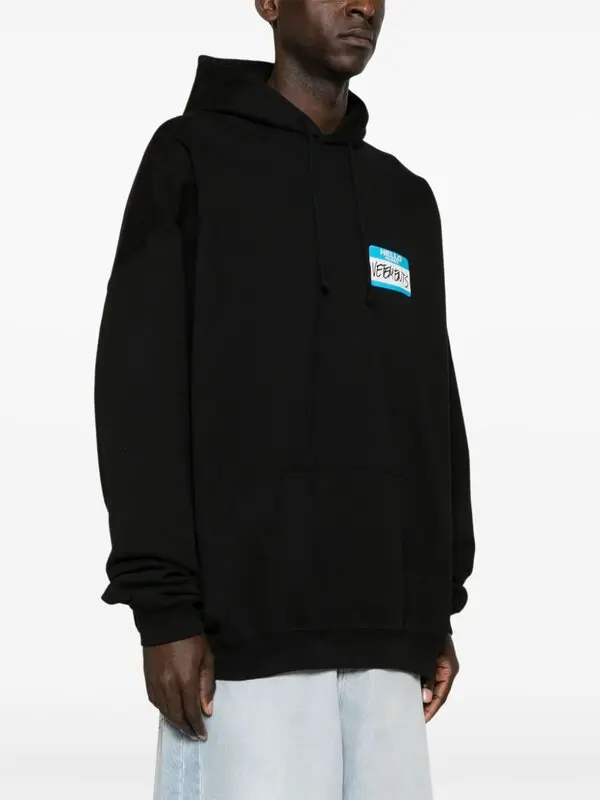 Vetements Name-tag Printed Hoodie