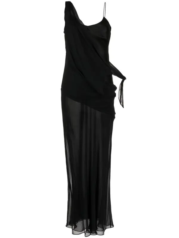 Christopher Esber Layered Silk-Georgette Maxi Dress In Black - 70% Off |  Editorialist