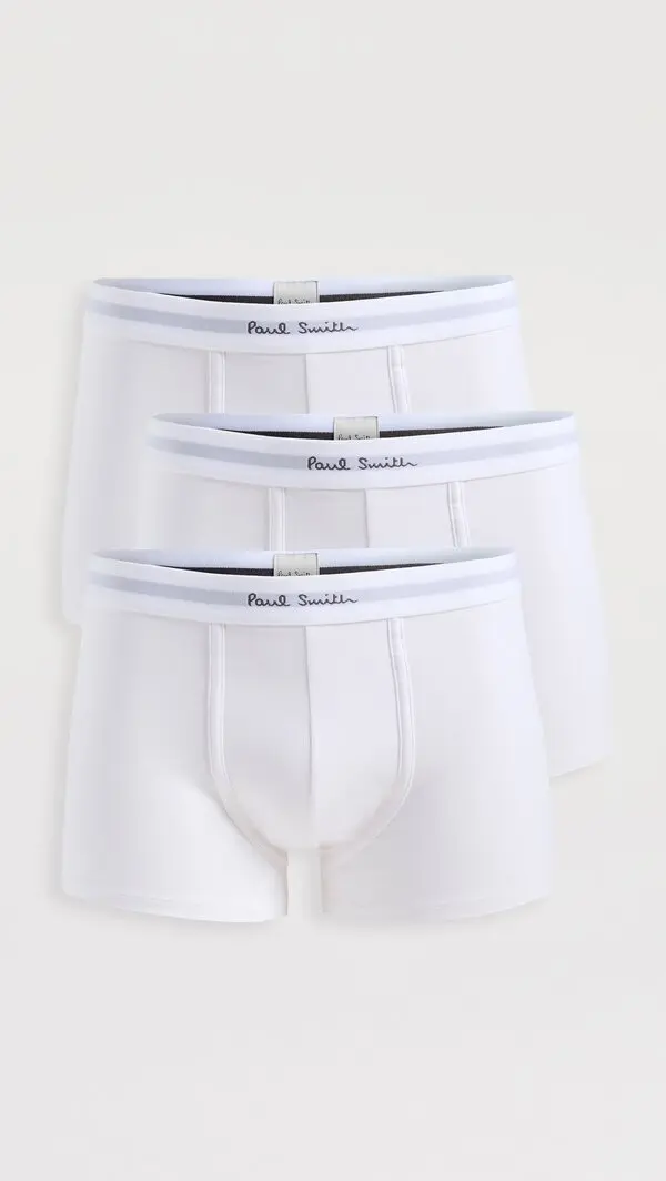 Paul Smith 3 Pack Solid Trunks - White