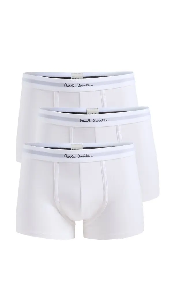 Paul Smith 3 Pack Solid Trunks - White