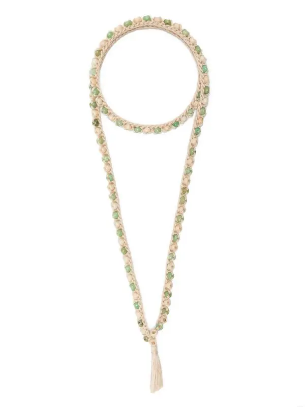Alanui Beaded Crochet Necklace - Neutrals