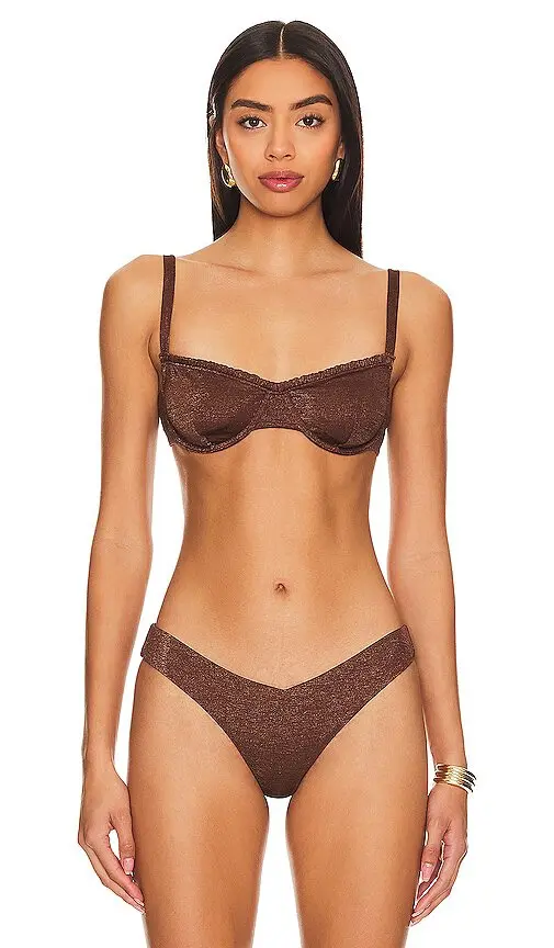 Onia Marilyn Bikini Top - Shimmer Hickory