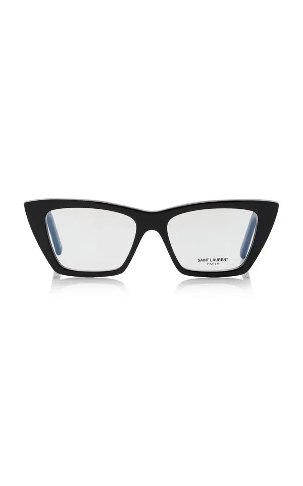 Saint Laurent Mica Cat-eye Acetate Eyeglasses - Black