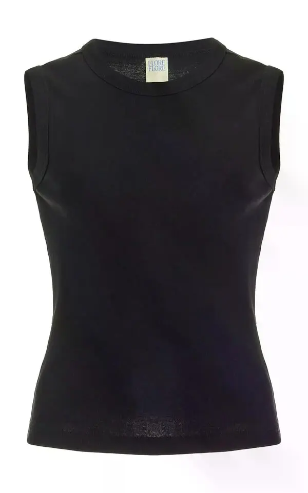 FLORE FLORE Esmé Organic Cotton Tank Top - Black