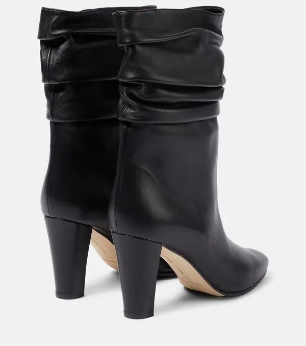 Manolo Blahnik Calasso Leather Ankle Boots - Black