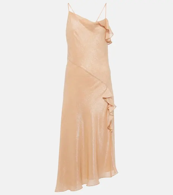 Victoria Beckham Bias Cami Lurex® Twill Slip Dress