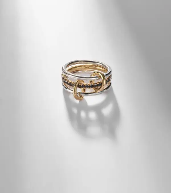 SPINELLI KILCOLLIN Tigris 18kt Gold And Sterling Silver Ring With Black Diamonds - Multicoloured