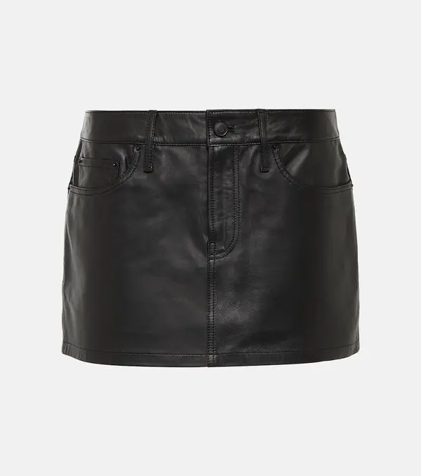 Wardrobe.NYC Micro Leather Miniskirt - Black