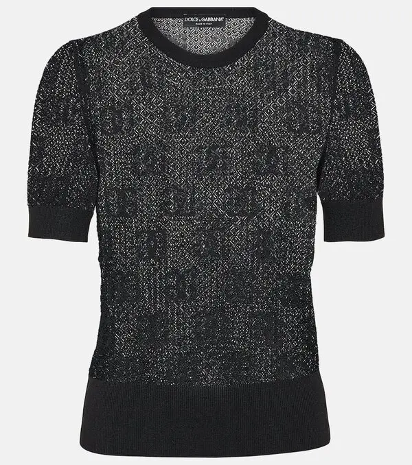 Dolce & Gabbana Logo Lace-stitched Jacquard Sweater