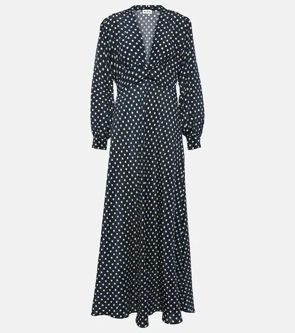 Rixo Emory Polka-dot Maxi Dress - Blue