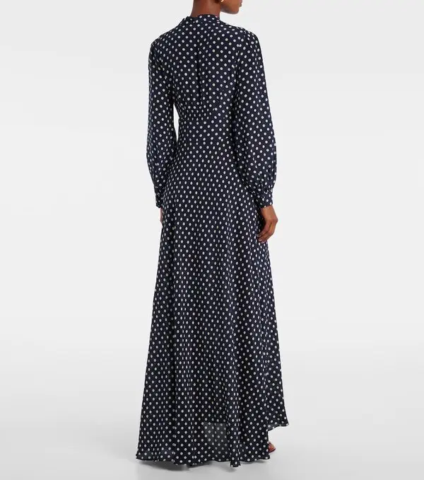 Rixo Emory Polka-dot Maxi Dress - Blue