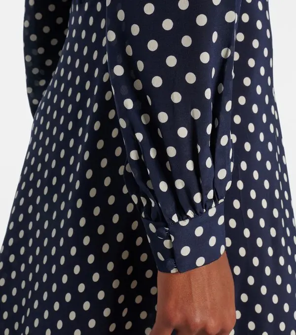Rixo Emory Polka-dot Maxi Dress - Blue