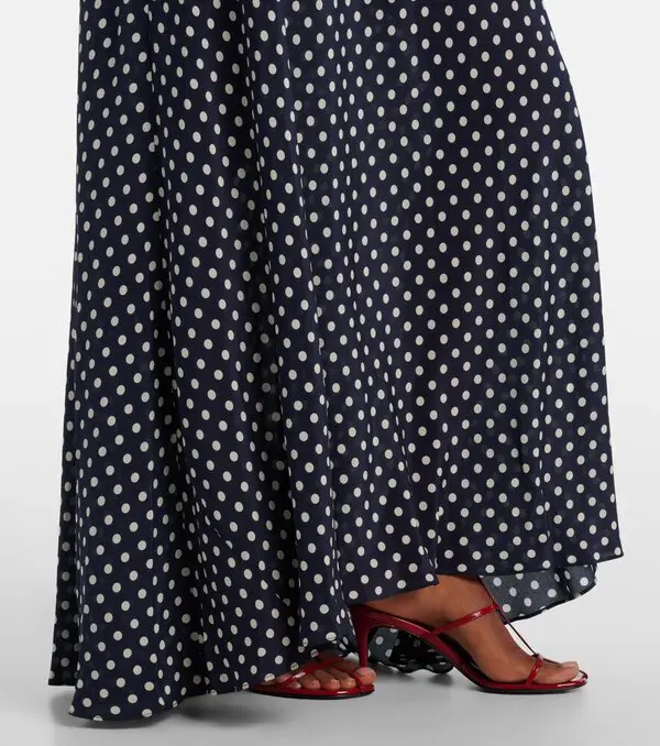 Rixo Emory Polka-dot Maxi Dress - Blue