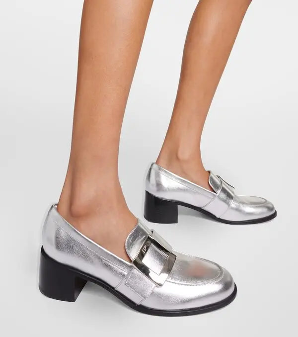 ROGER VIVIER Viv' Rangers Loafers - Silver