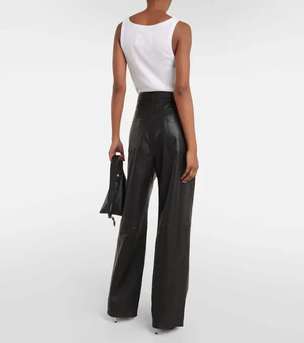 Wardrobe.NYC High-rise Wide-leg Leather Trousers
