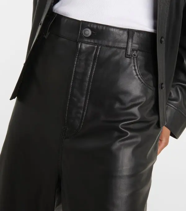 Wardrobe.NYC High-rise Wide-leg Leather Trousers