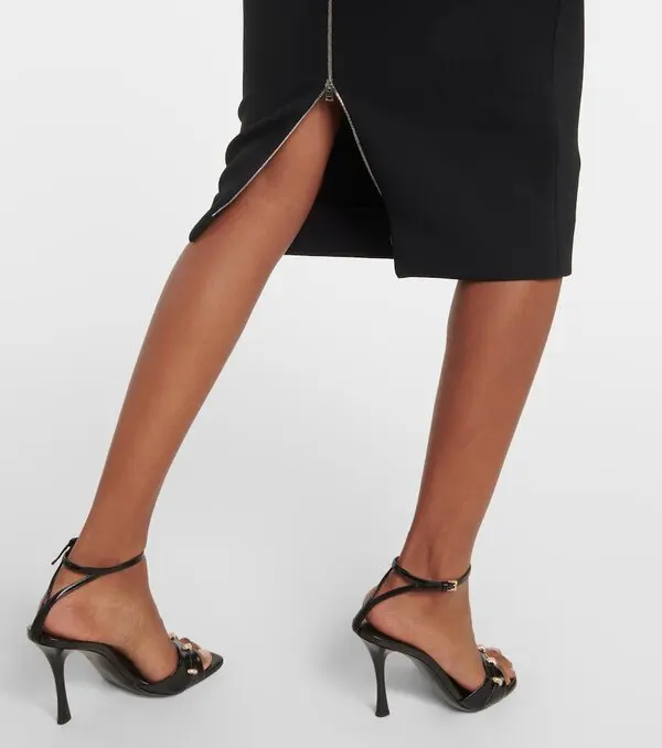 Victoria Beckham Fitted Crêpe Midi Dress - Black