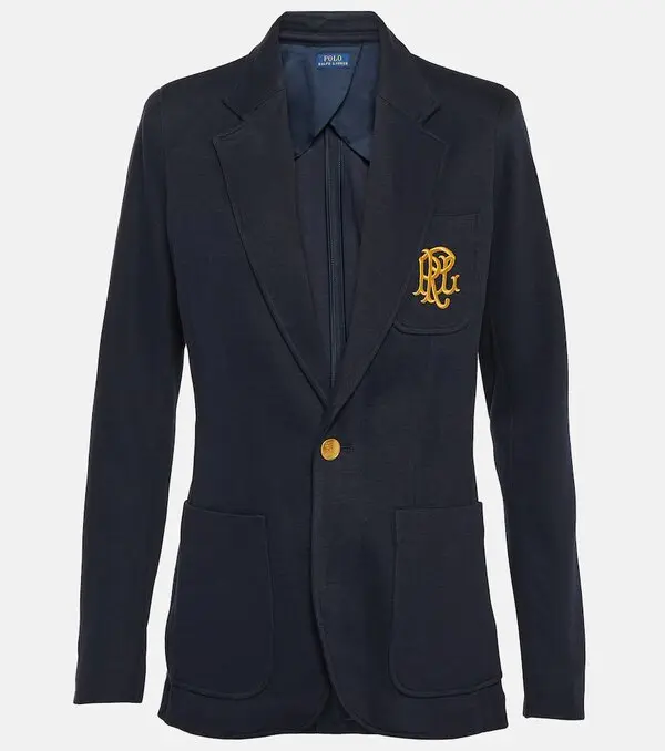 Polo Ralph Lauren Embroidered Cotton-blend Blazer - Blue