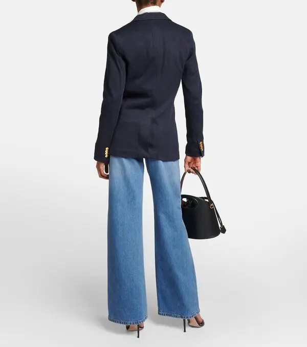 Polo Ralph Lauren Embroidered Cotton-blend Blazer - Blue
