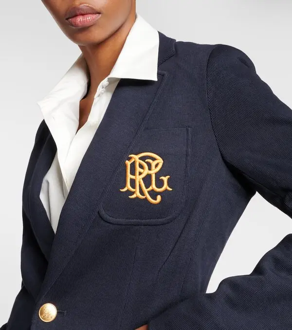 Polo Ralph Lauren Embroidered Cotton-blend Blazer - Blue