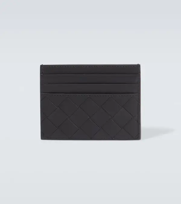 Bottega Veneta Intrecciato Leather Card Holder - Black