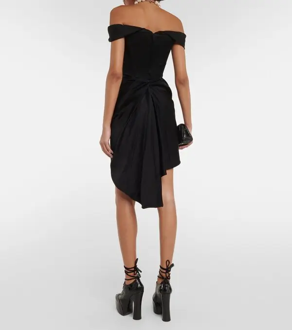 VIVIENNE WESTWOOD Off-shoulder Bustier Crêpe Minidress - Black