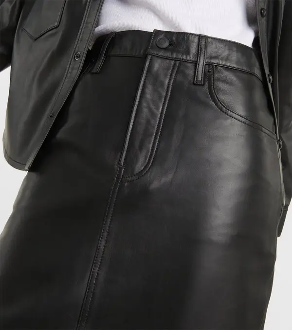 Wardrobe.NYC Back-slit Leather Maxi Skirt