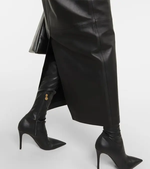 Wardrobe.NYC Back-slit Leather Maxi Skirt