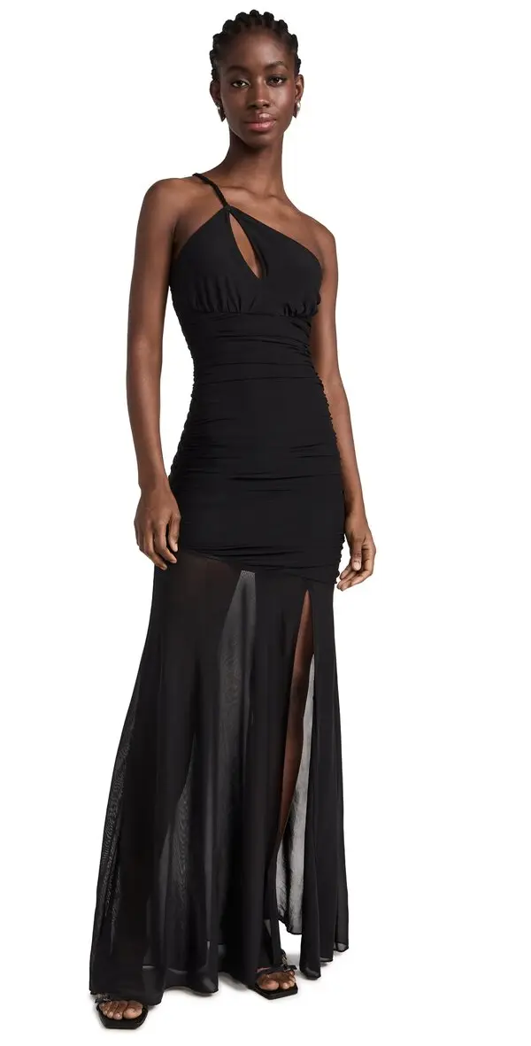rococo sand nesh cut out dress Rococo Sand Adele Power Mesh Long Dress In Black - 80% Off