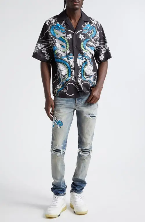 Amiri Dragon Cotton Bowling Shirt