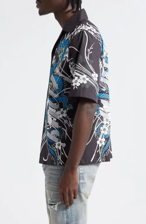 Amiri Dragon Cotton Bowling Shirt
